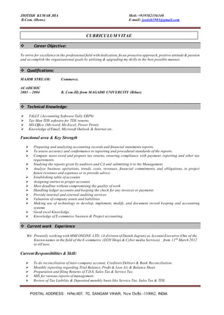 Curriculum Vitae | DOCX | Business Accounting & Finance | Business