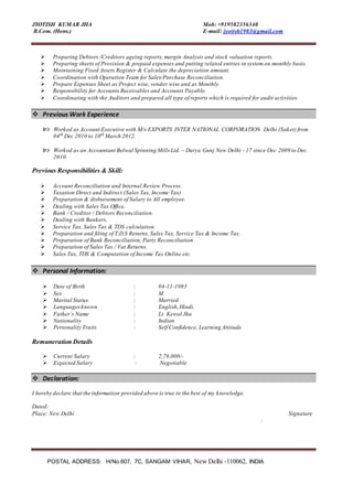 Curriculum Vitae | DOCX | Business Accounting & Finance | Business