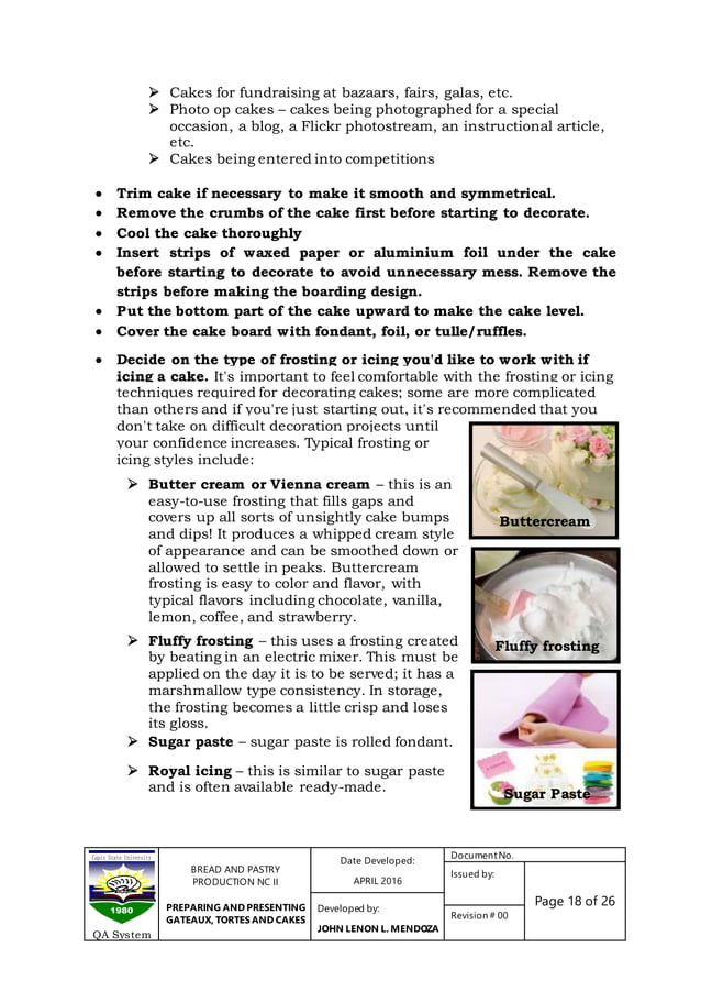 Competency Based Learning Materials - Bread and pastry production NC II ...