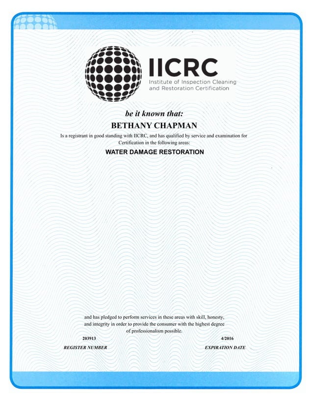 IICRC Cert | PDF