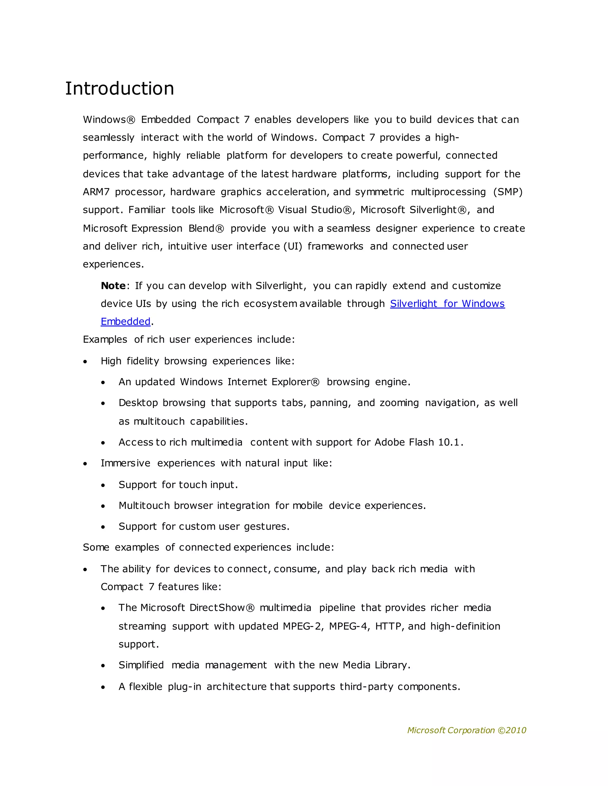 Windows Embedded Compact 7 White Paper | PDF