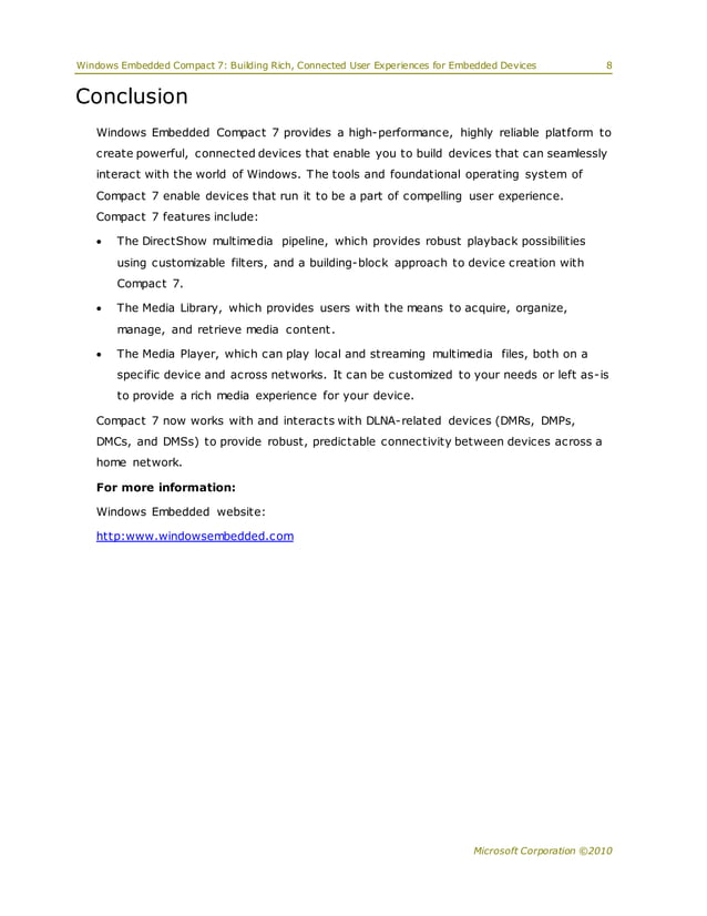 Windows Embedded Compact 7 White Paper | PDF
