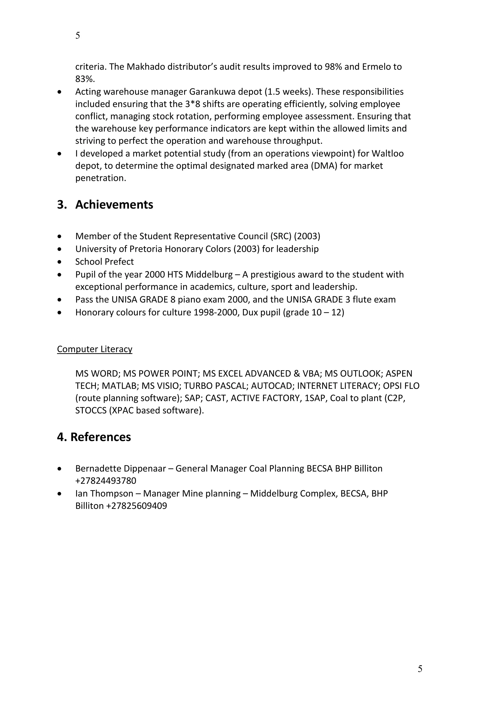 Theonilde de Klerk CV | PDF