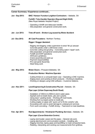 DOWNARD Daryl - resume (Jun 2014) | PDF