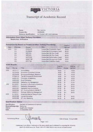 Rei Lim Ren Lee_NZ degree, academic transcript etc | PDF