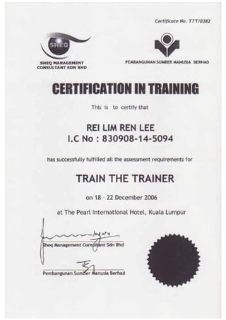 Rei Lim Ren Lee_NZ degree, academic transcript etc | PDF