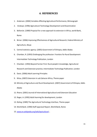 Factors Affecting Agricultural Extension for Agricultural Technology ...