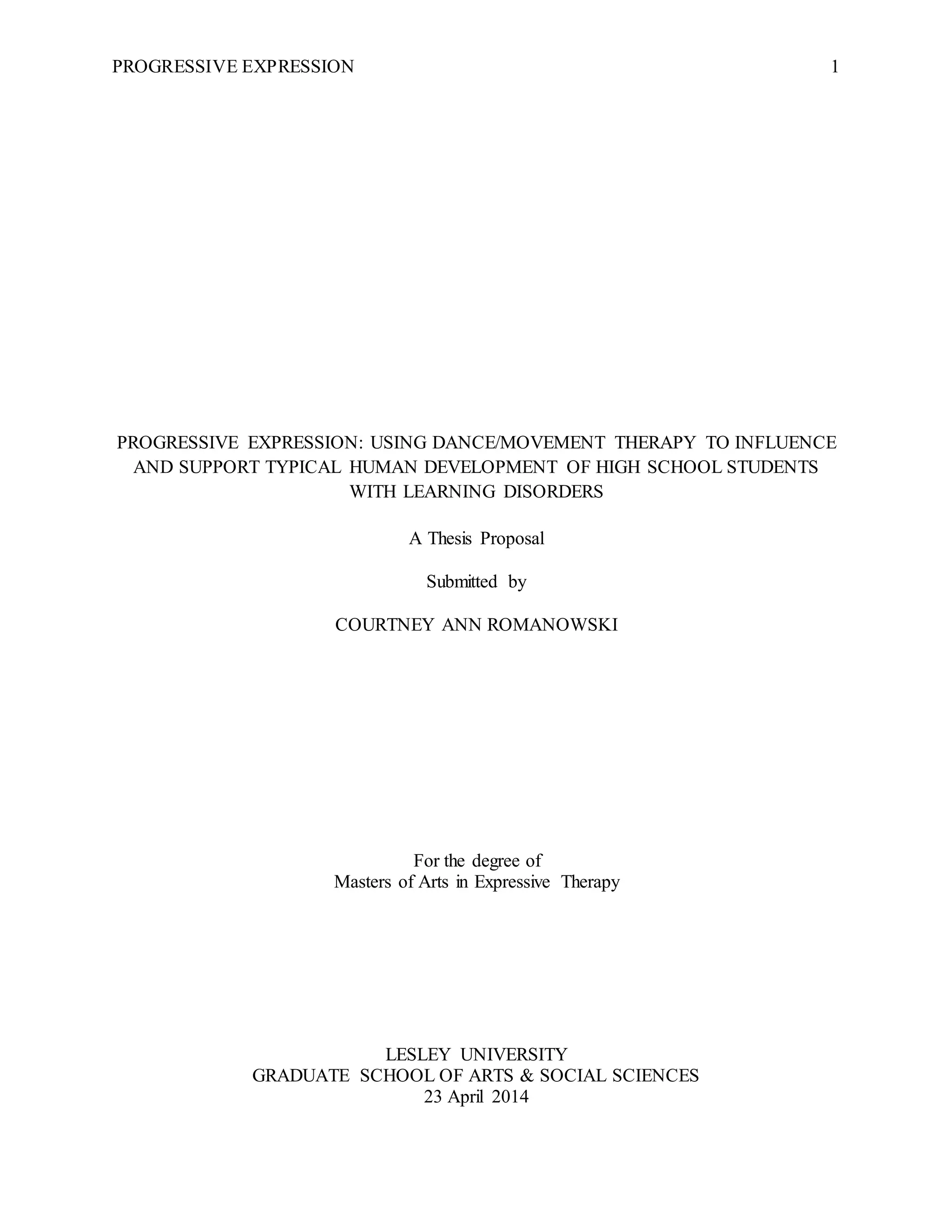 Romanowski Final Thesis Proposal | PDF