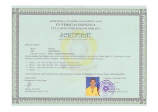 CERTIFICATE OF LABORATORY ASSISTANT | PPT