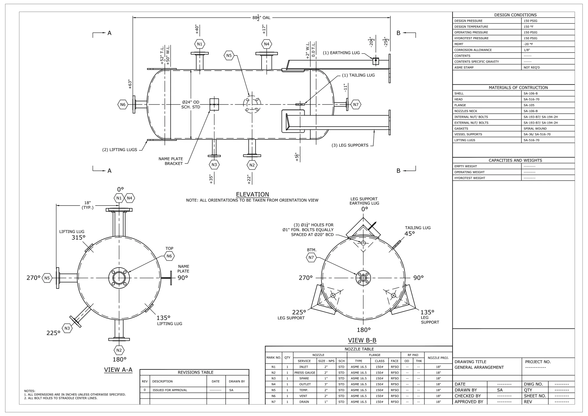 PRESSURE VESSEL-GENERAL ARRANGEMENT | PDF