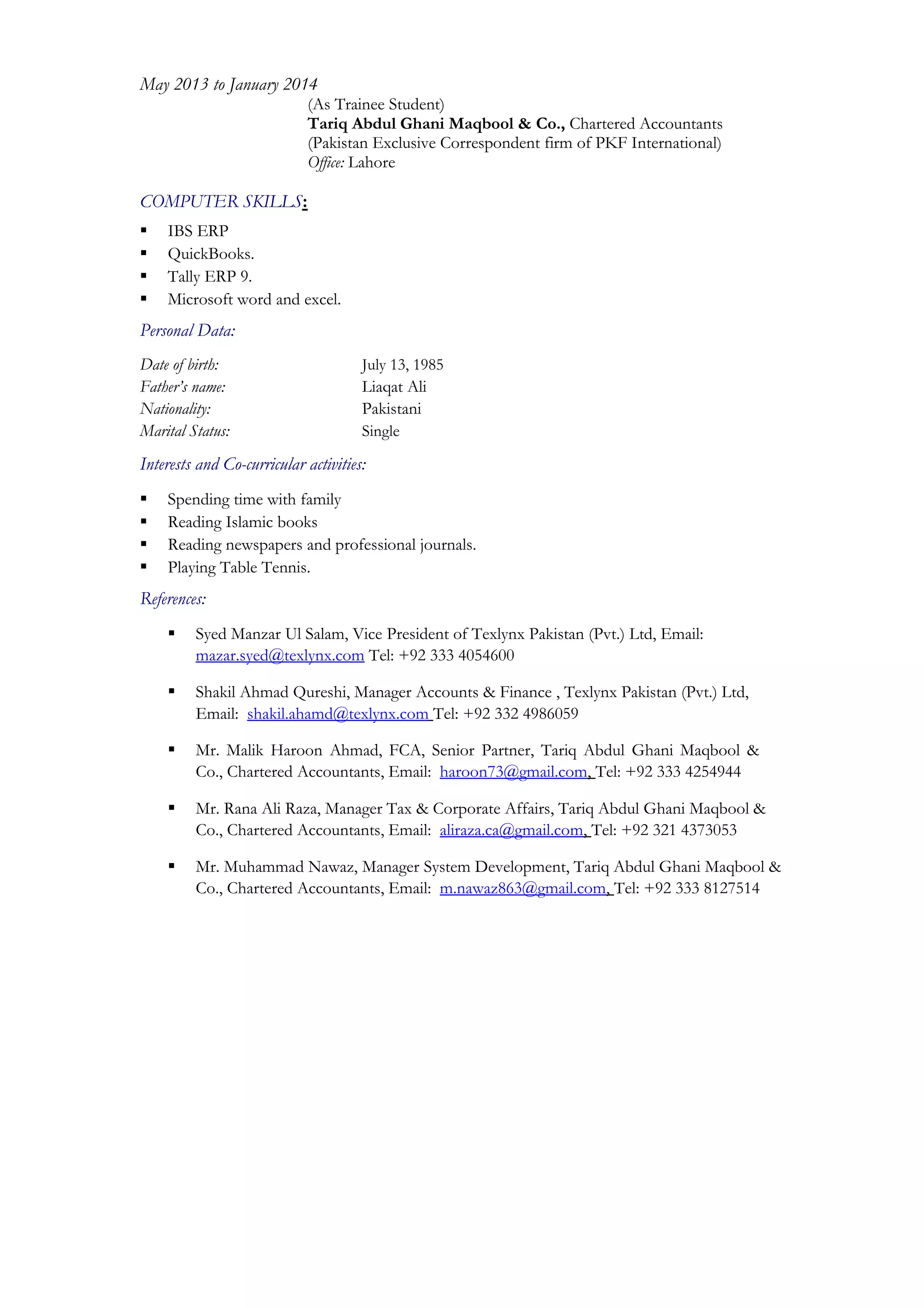 Muhamamd Haroon (Resume) | PDF