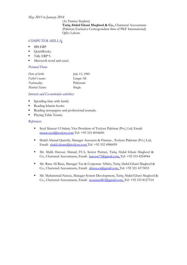 Muhamamd Haroon (Resume) | PDF