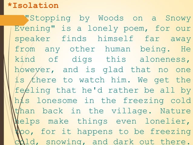 Robert Frost - Stopping by Woods on a Snowy Evening | PPT