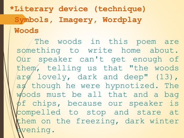 Robert Frost - Stopping by Woods on a Snowy Evening | PPT