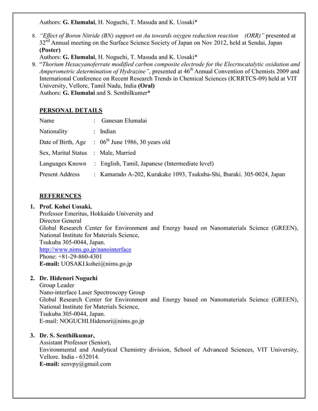 1 CV - Ganesan Elumalai | PDF