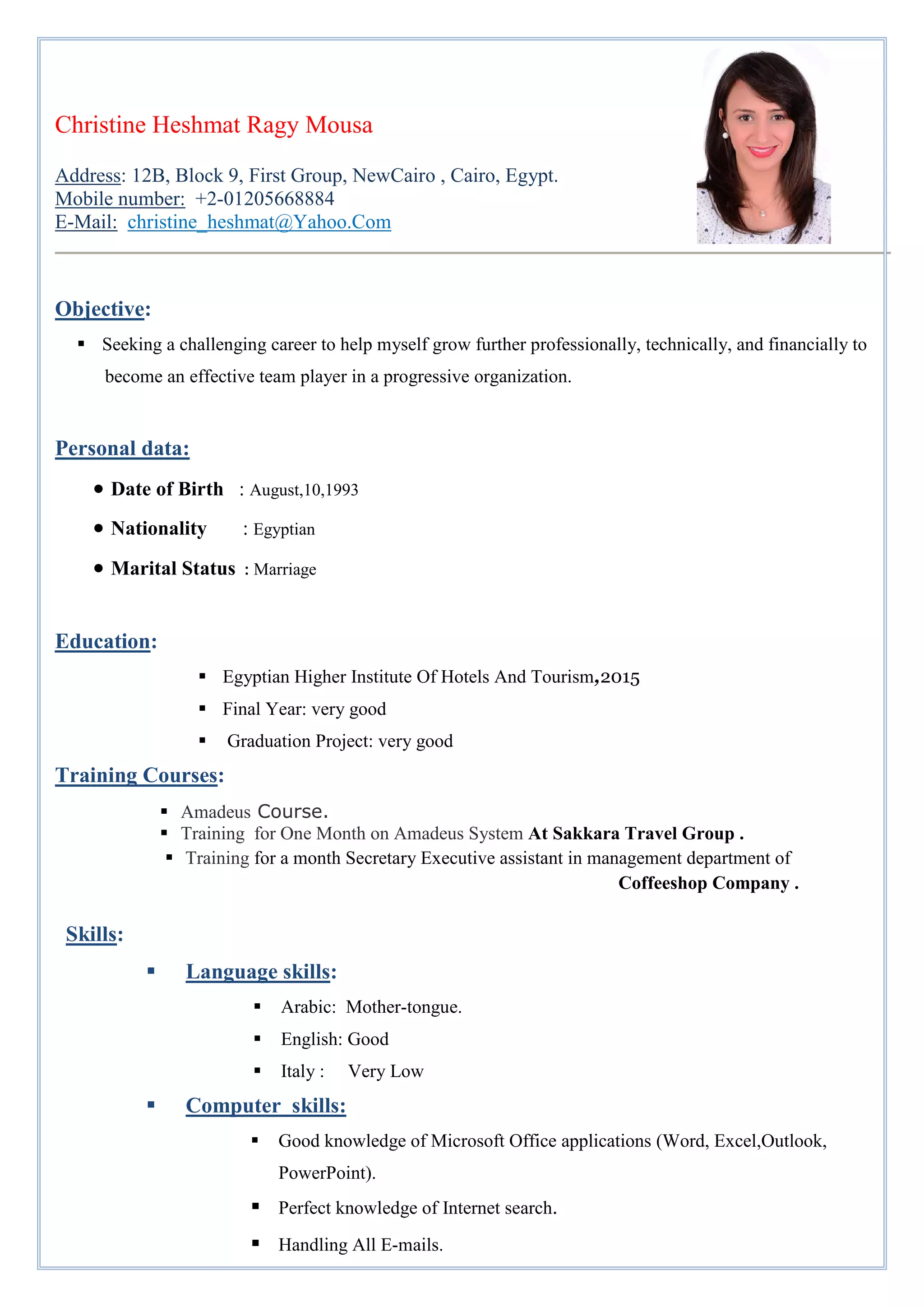 Christine Heshmat C.V | PDF