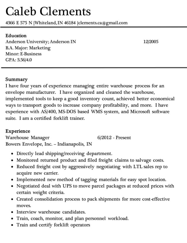 Caleb Clementsresumer3 | PDF