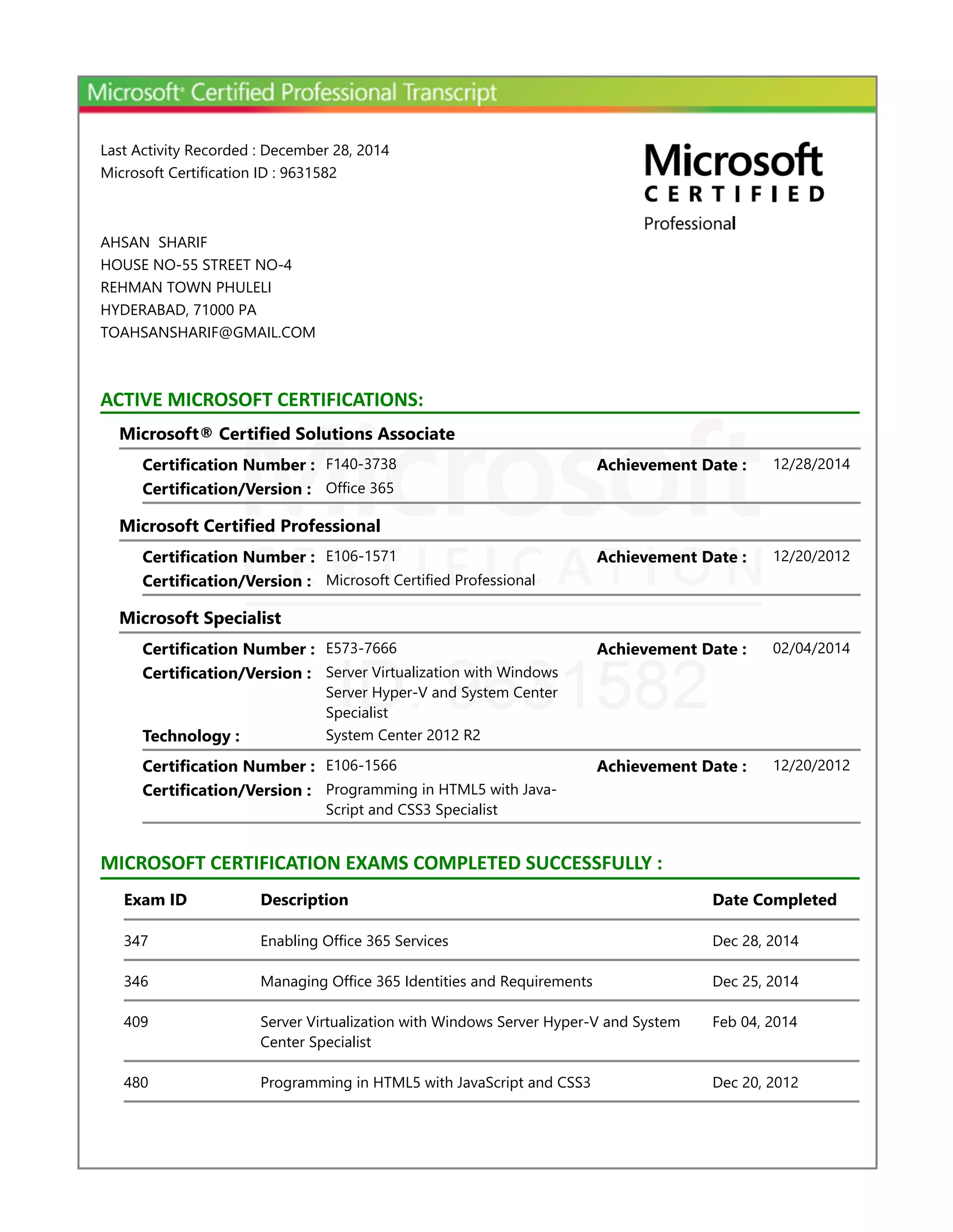 MS_Learning_Transcript | PDF