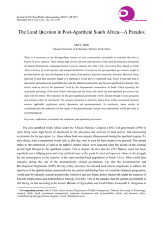 Journal of US-China Public Administration (Abel J Diale) | PDF