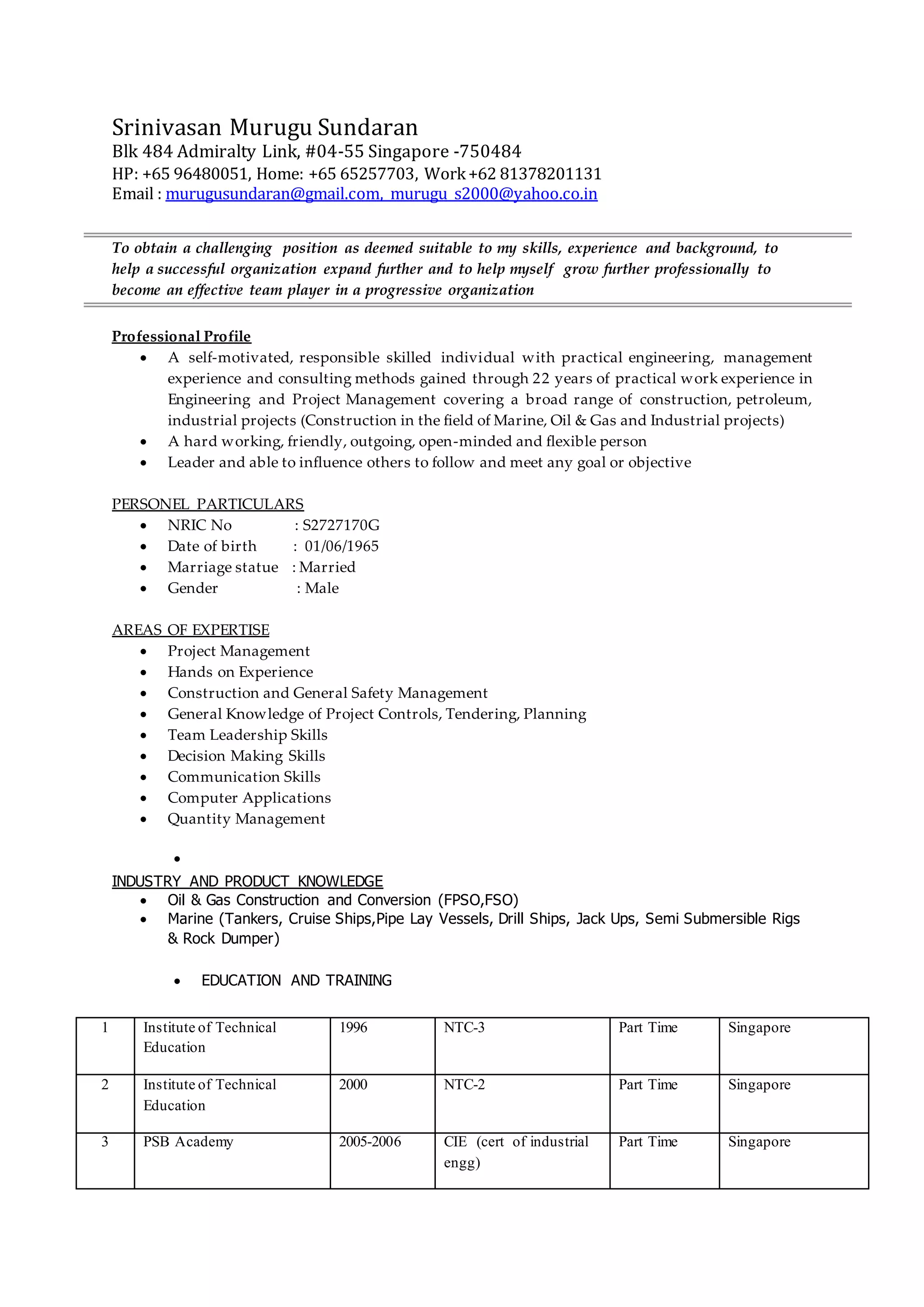 MURUGU SUNDARAN - CV | DOCX