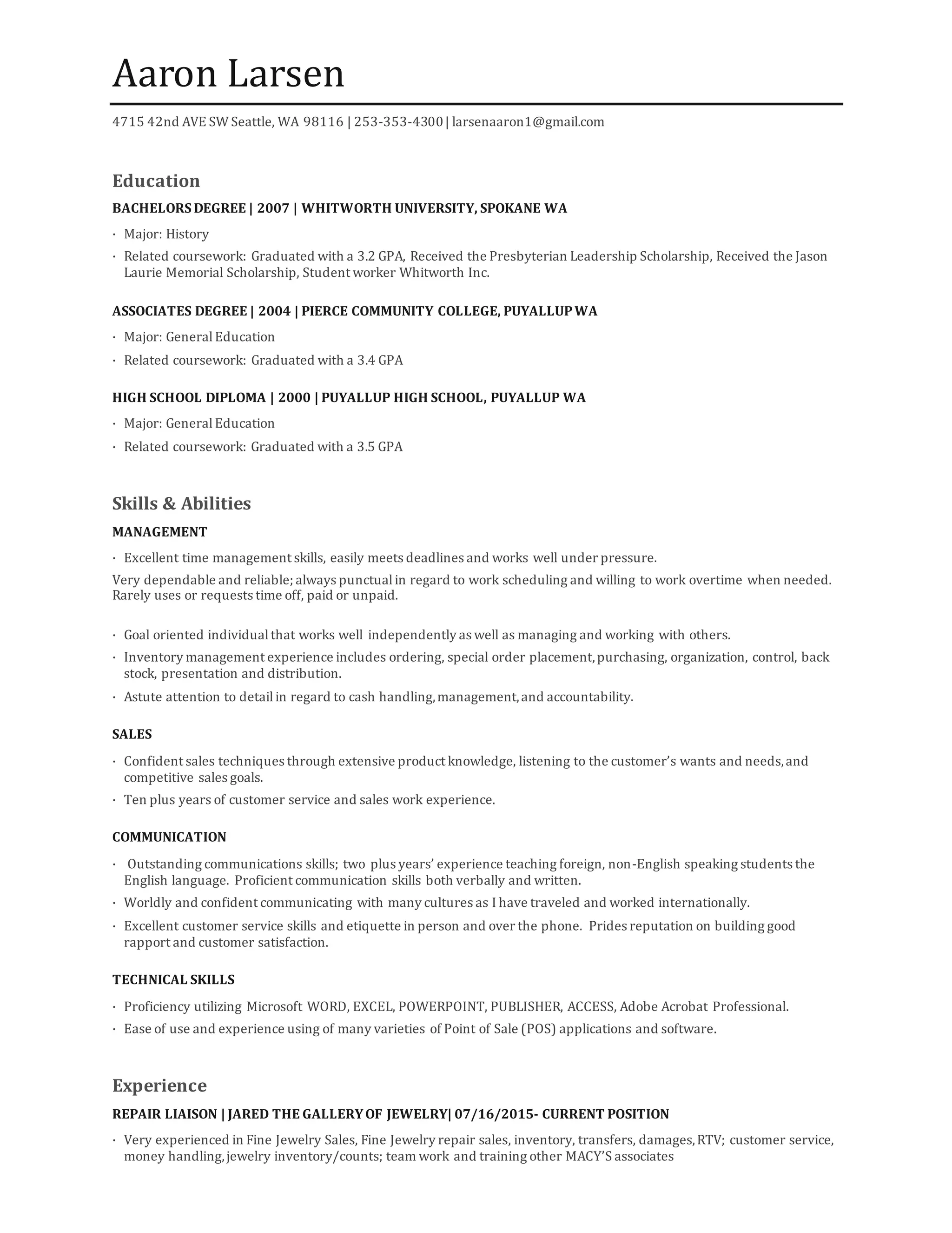 Aaron Larsen New Resume 06082015 | DOCX