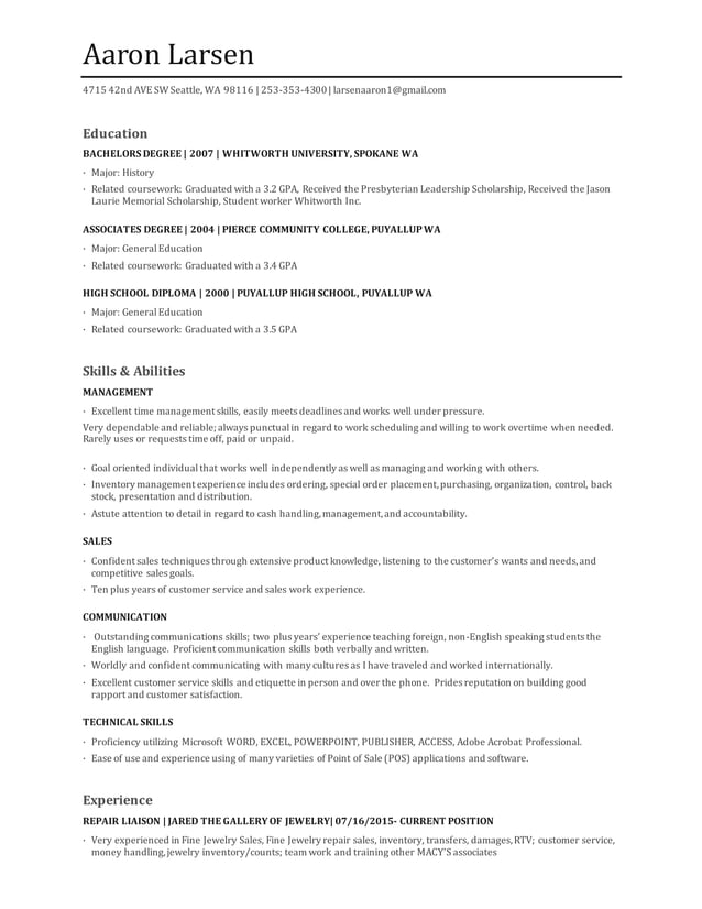 Aaron Larsen New Resume 06082015 | PDF