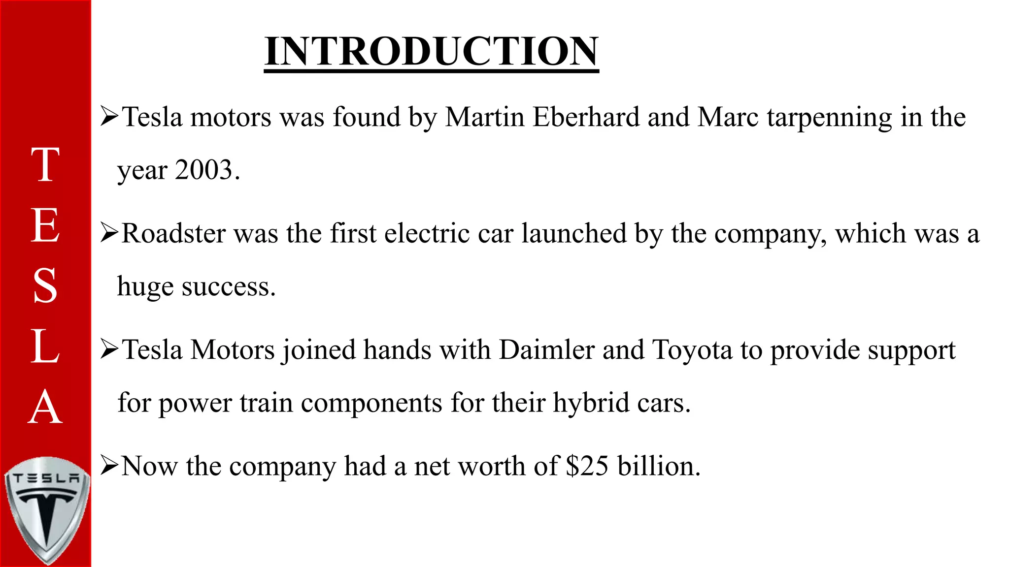 Tesla Motors Introduction Into INDIA | PPTX