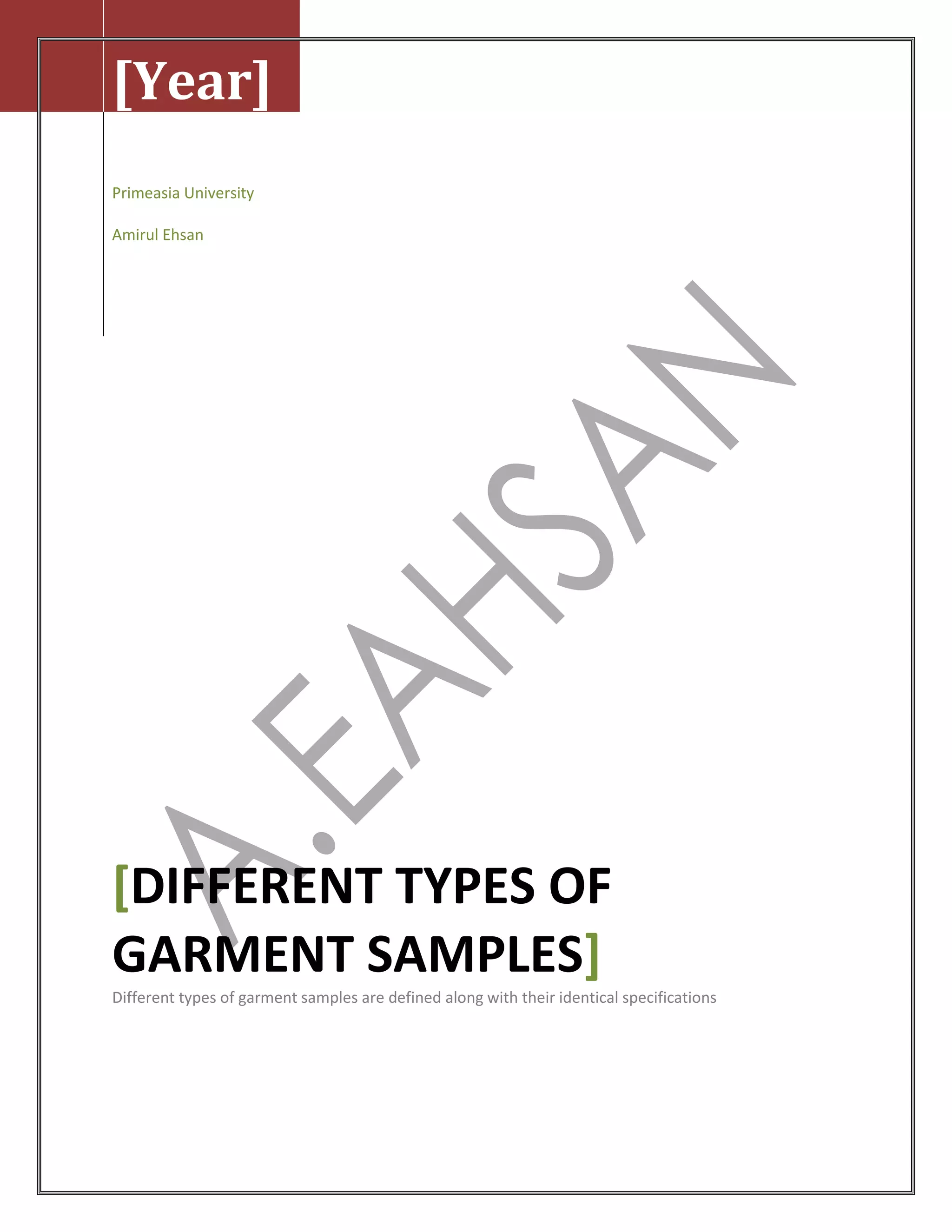 Garment Sample | PDF