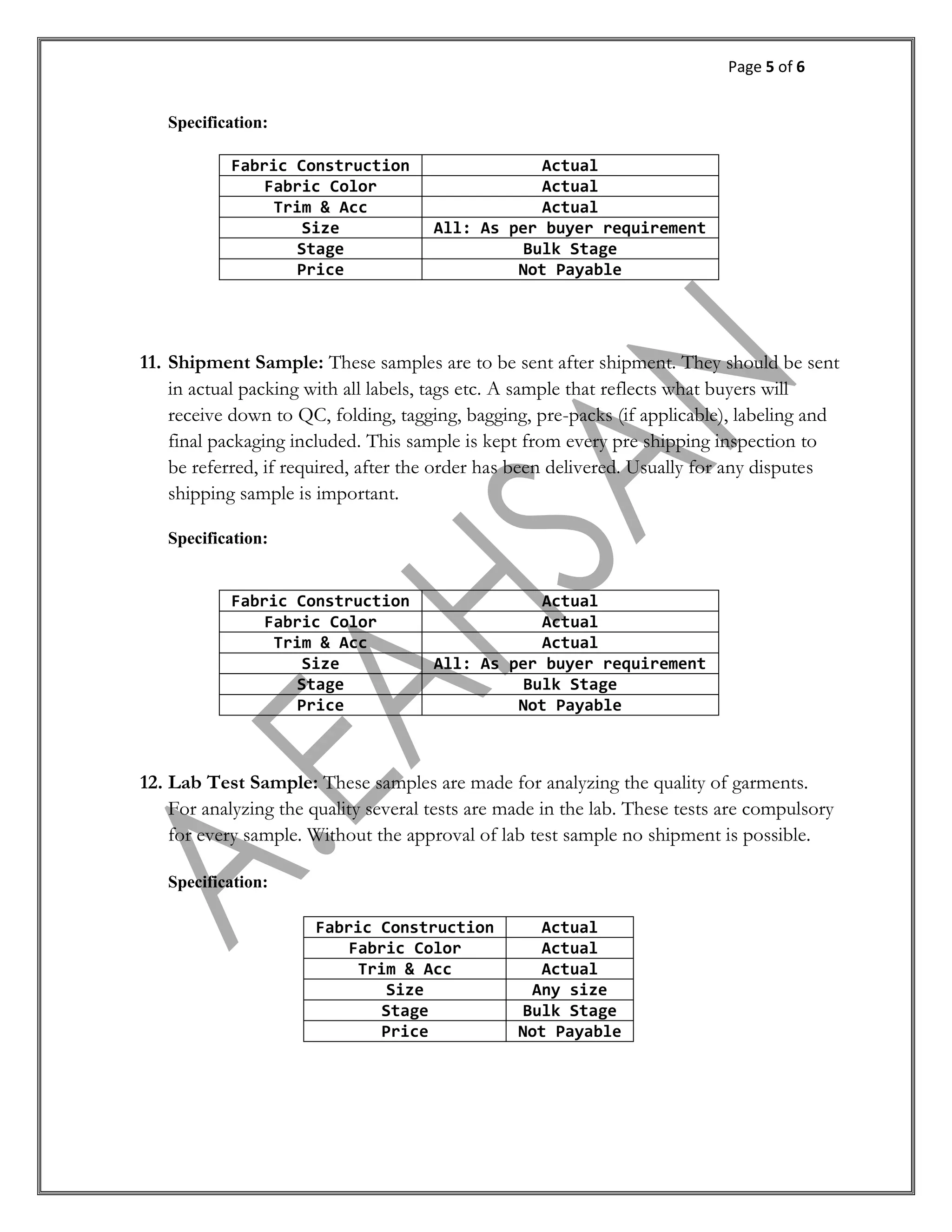 Garment Sample | PDF