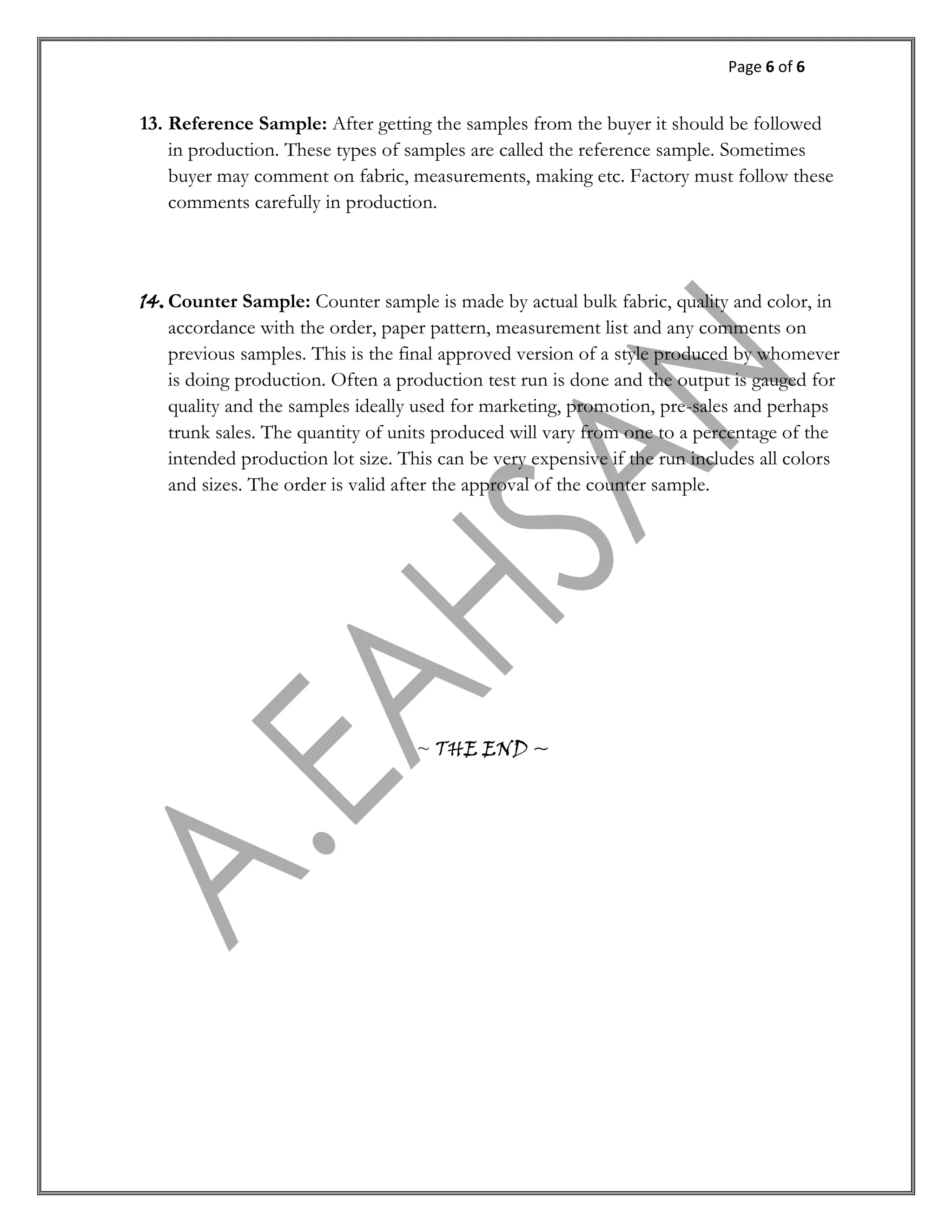 Garment Sample | PDF