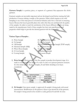 Garment Sample | PDF