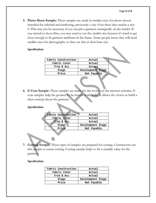 Garment Sample | PDF