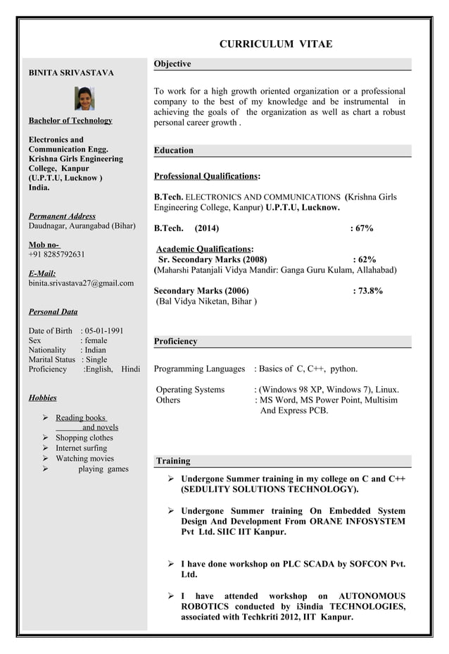 binita_resume | DOC | Technology & Computing