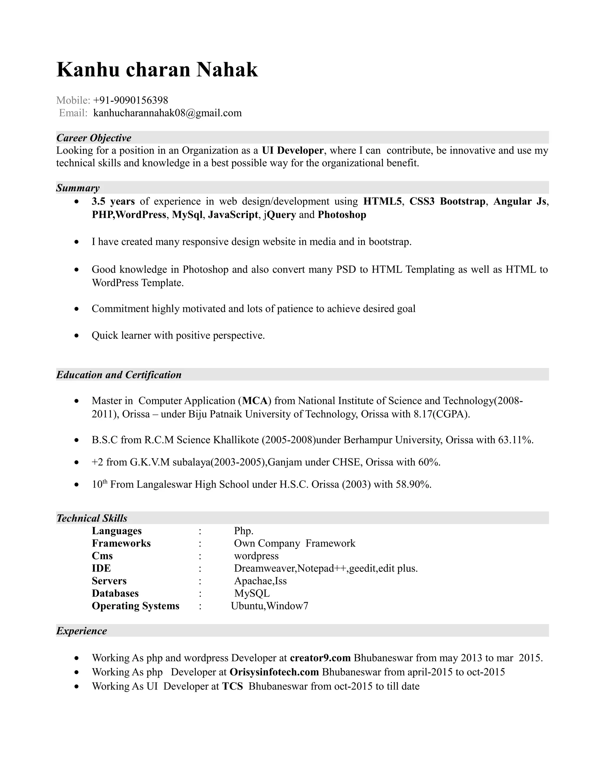 Resume-kanhu | PDF