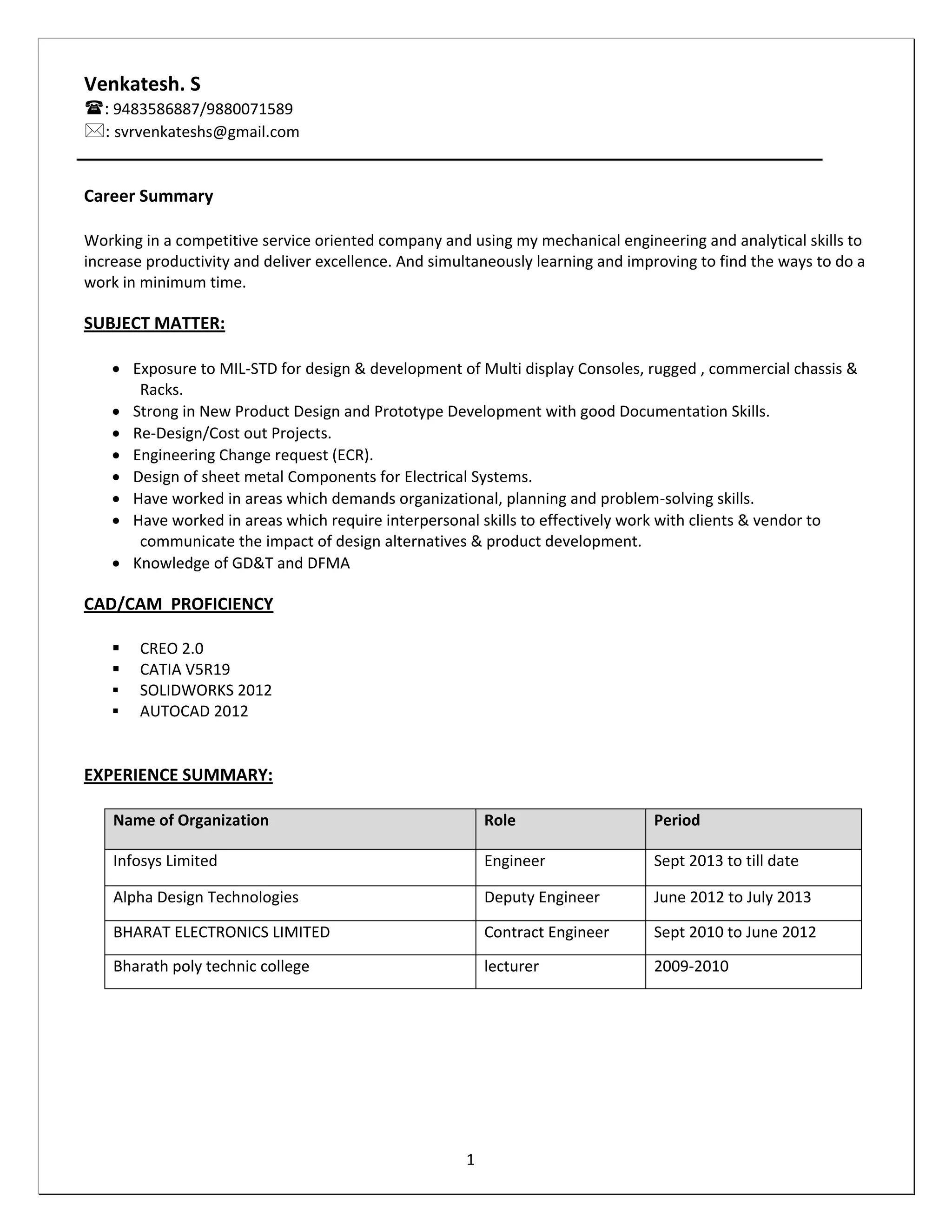 Resume_Venkatesh | PDF