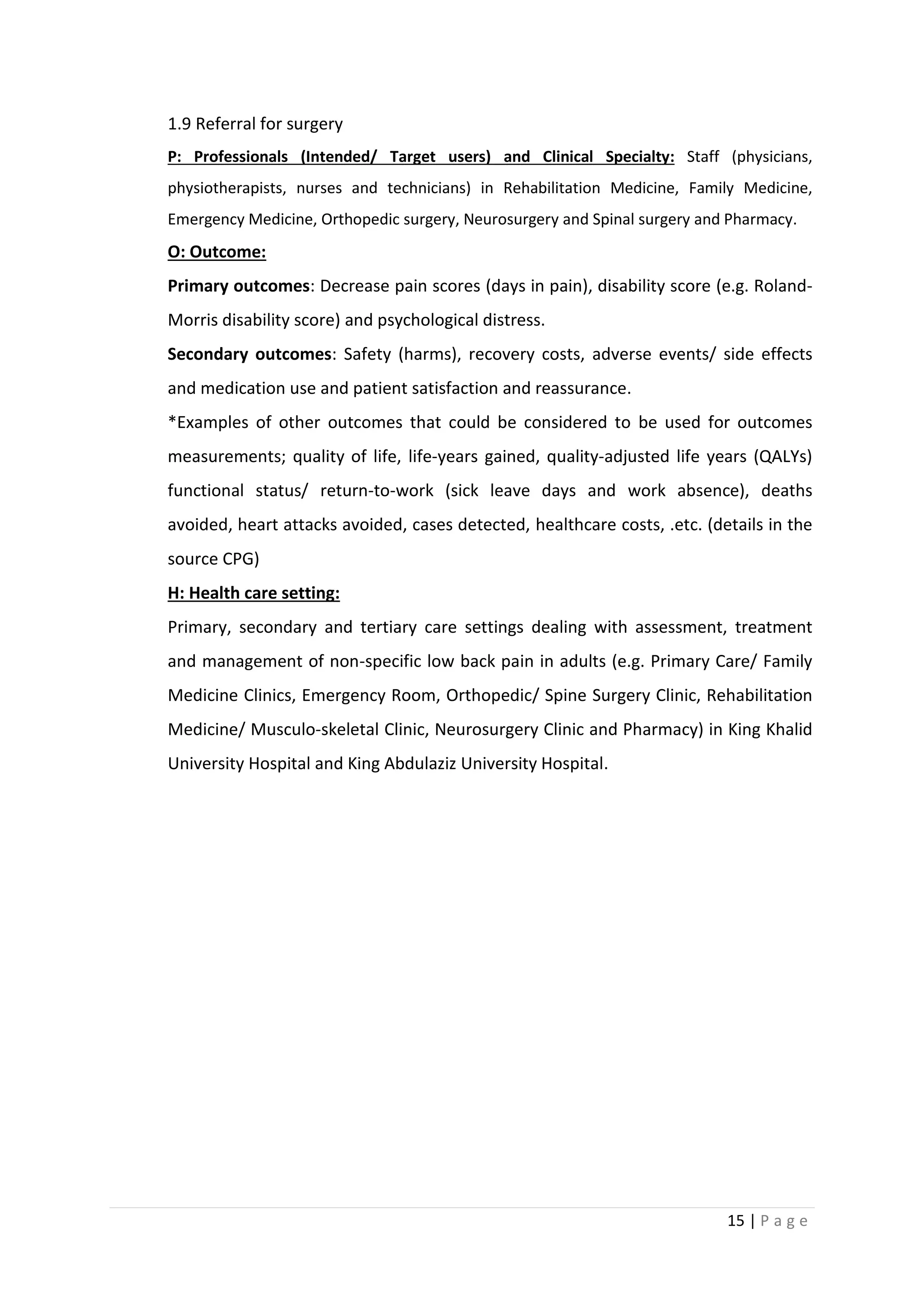 Low Back Pain Clinical Practice Guideline | PDF