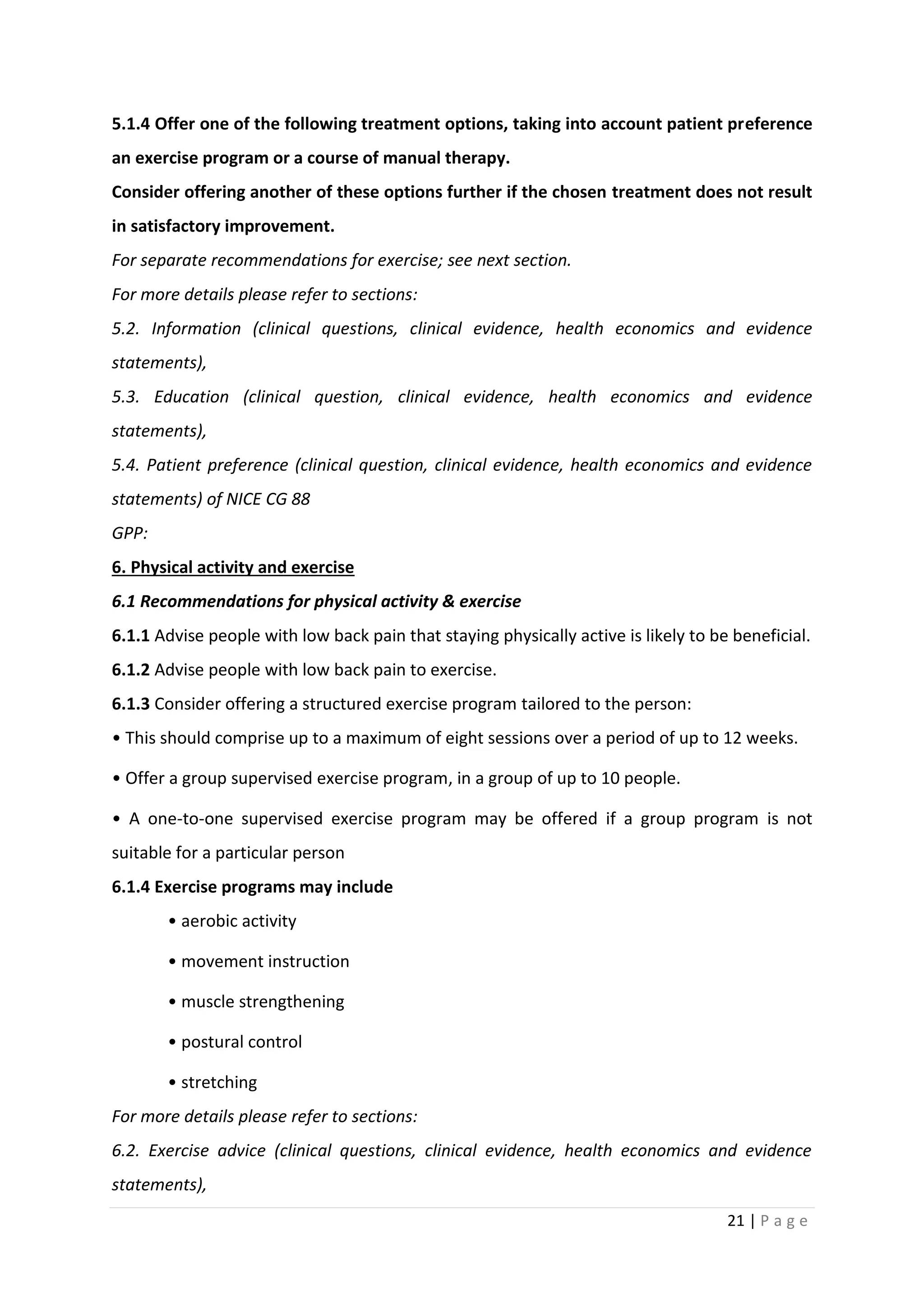 Low Back Pain Clinical Practice Guideline | PDF