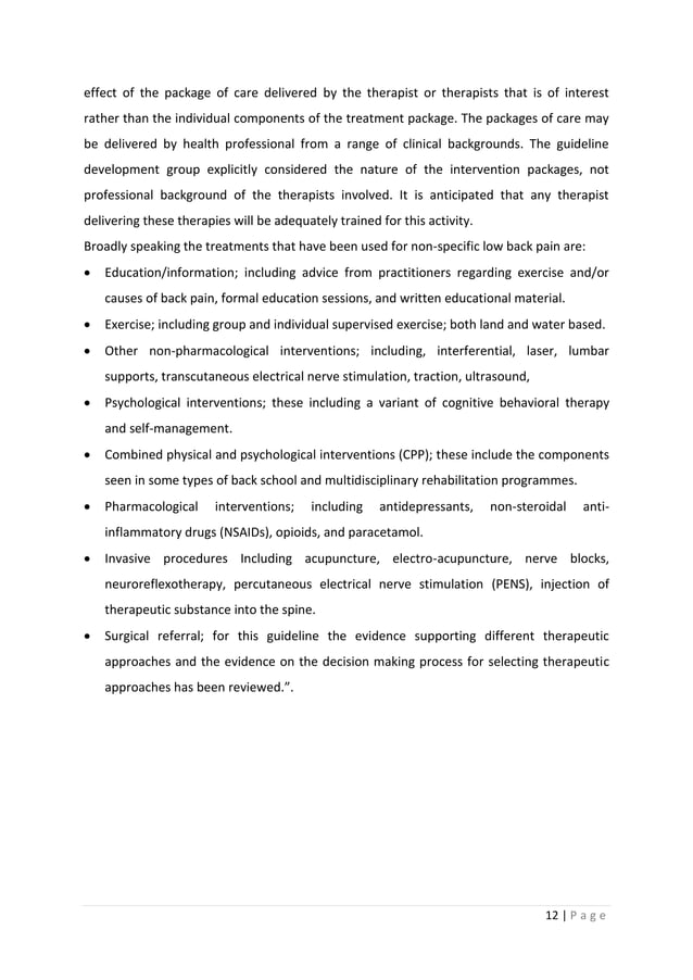 Low Back Pain Clinical Practice Guideline | PDF