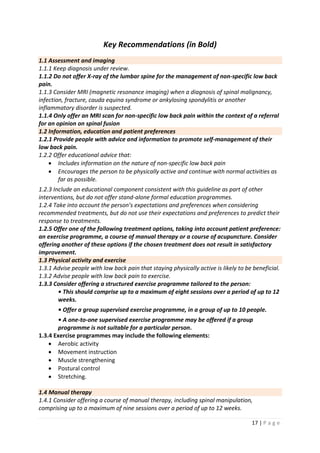 Low Back Pain Clinical Practice Guideline | PDF