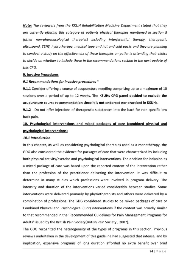 Low Back Pain Clinical Practice Guideline | PDF