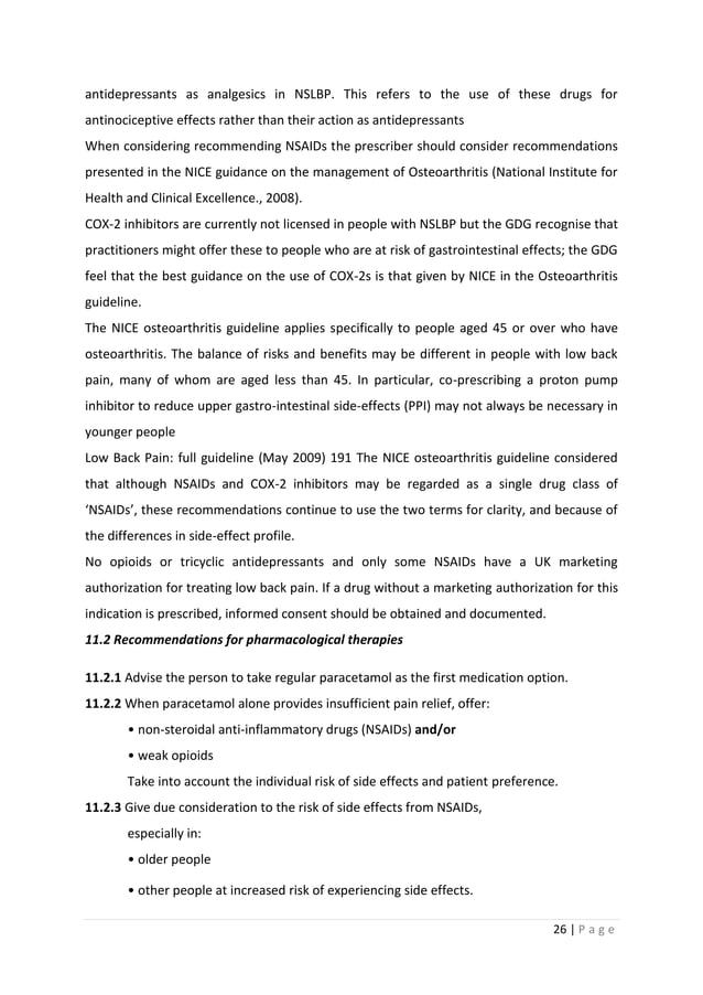 Low Back Pain Clinical Practice Guideline | PDF