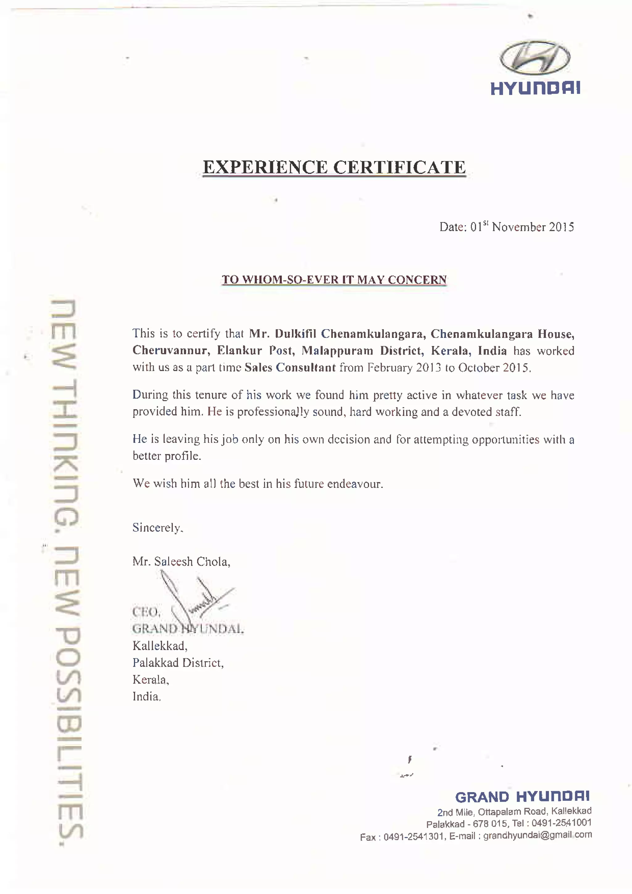 experience certificate_1 | PDF