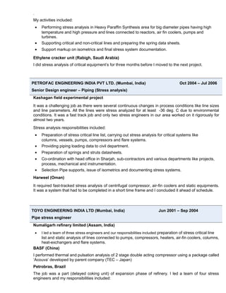 Resume - Tarun Sharma - Pipe stress engineer | DOC