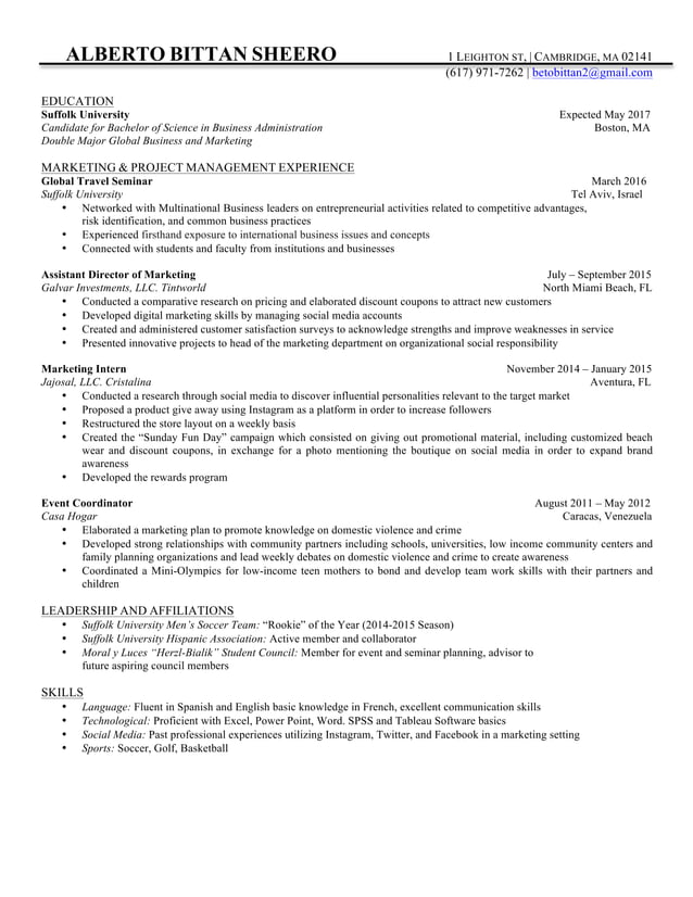 Alberto B.S Resume | PDF