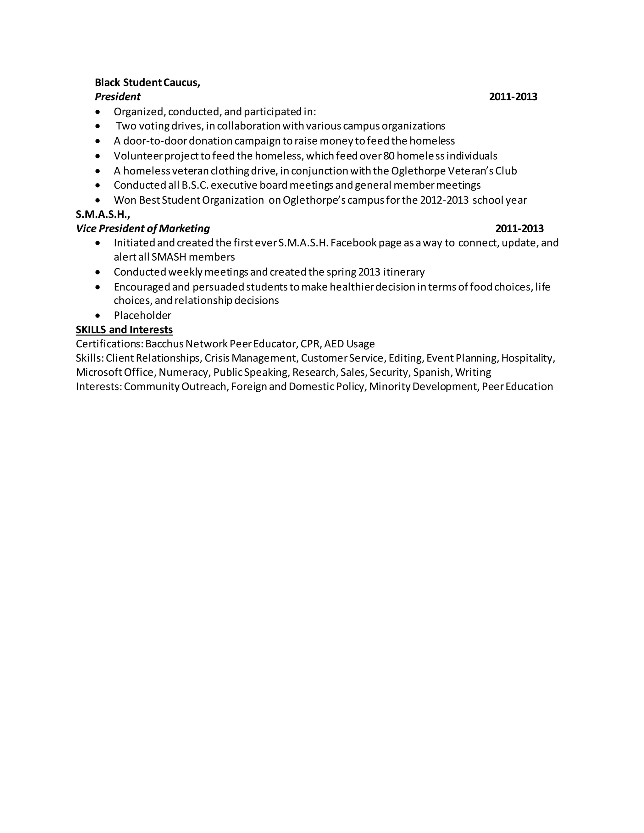Resume Update | DOCX