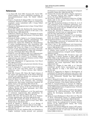 Canine malignant hemangiosarcoma as a model of primitive angiogenic ...