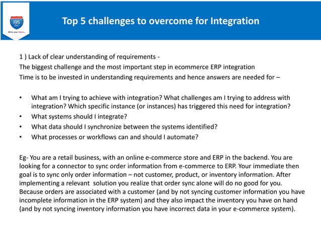 5 Challenges to Overcome for E-commerce ERP Integration Success | PPT