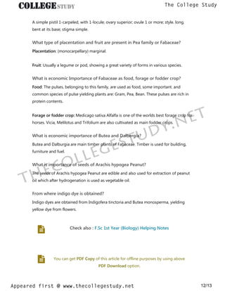5 chap 9 (kingdom plantae) f.sc 1st year biology helping notes | PDF