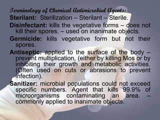 CHEMICAL NON-MEDICINAL ANTIMICROBIALS | PPT