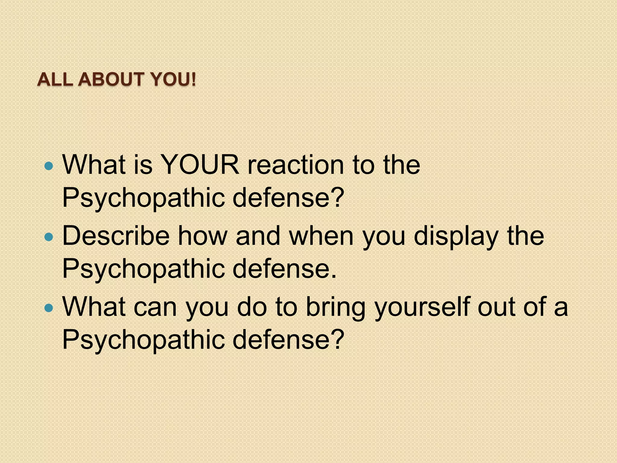 The Five Major Character Structures | PPSX